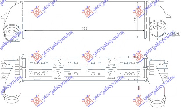 HLADNJAK INTERCOOLERA 3.0 DIZEL (495×145) BMW X3 (F25) (2011-2014) (OEM: 17517823571)