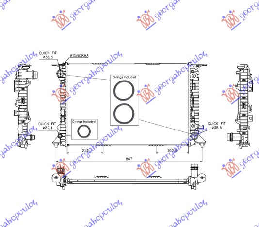 HLADNJAK MOTORA 2.7 – 3.0TDi/3.0TFSi – 3.2FSI (A/T) AUDI A5 (2011-2016) (OEM: 8K0121251AA, 8K0121251AL, 8K0121251Q)