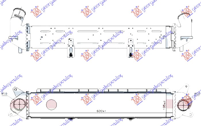 HLADNJAK INTERCOOLERA 1.0 BENZIN 1.6 DIZEL 600×105 HYUNDAI i30 HATCHBACK/TOURER (2017-2020) (OEM: 2827003000, 282712A680)