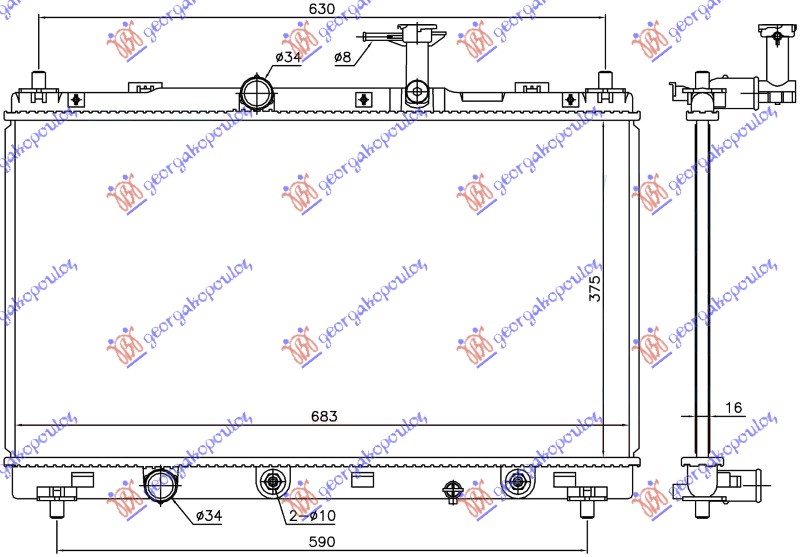 HLADNJAK 1.5dCi DIZEL (50 7x428x 16) SUZUKI SX4 S-CROSS (2013-2016) (OEM: 1770061M10)