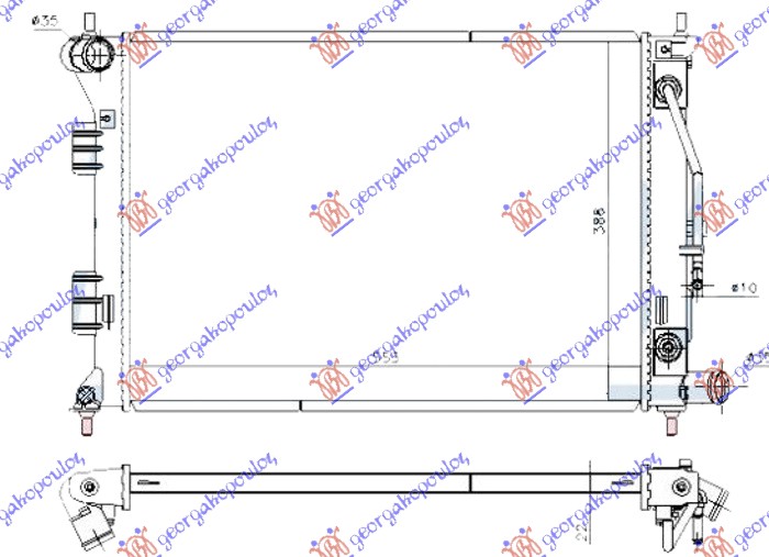 HLADNJAK MOTORA 1.6-1.8-2.0 BENZIN AUTOMATIK 55×39 HYUNDAI ELANTRA (2013-2015) (OEM: 253103X101, 253103X151)