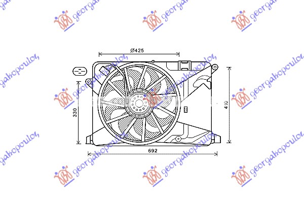 VENTILATOR KOMP. 1.4i 16V TURBO (430) 4P OPEL MOKKA (2013-2016) (OEM: 1341103, 95301358)