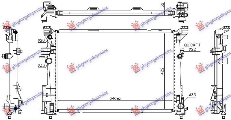 HLADNJAK MOTORA 2.0 BEN AUTO (640×422) MERCEDES B CLASS (W246) (2011-2014) (OEM: 2465001403, A2465001403)