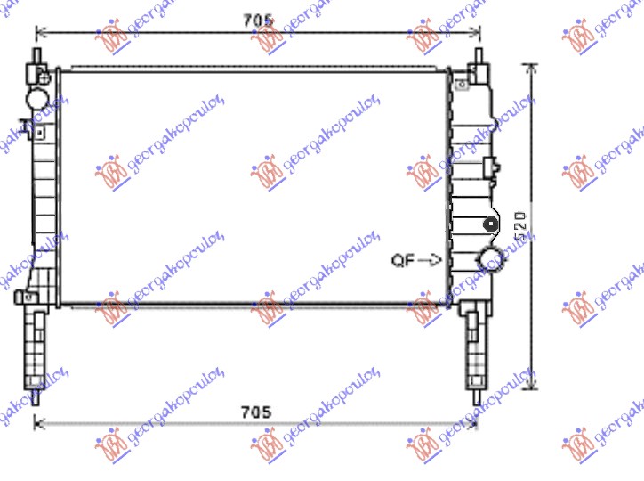 HLADNJAK 1.4 16v TURBO BENZIN MANUAL CHEVROLET TRAX (2013-) (OEM: 1300353, 1300354, 95091649)