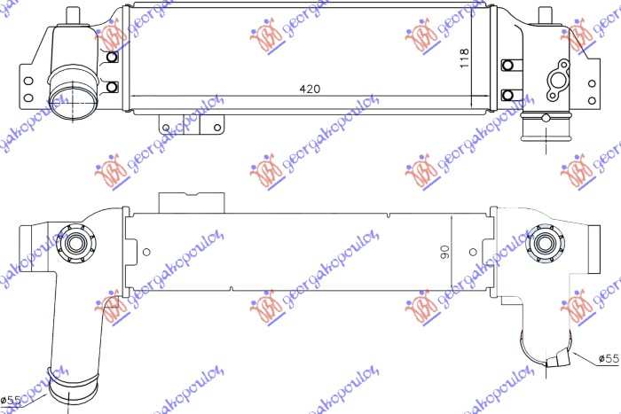 HLADNJAK INTERKULERA 2.5 CRDi 06 – (420x120x90) KIA SORENTO (2002-2009) (OEM: 281904A470)