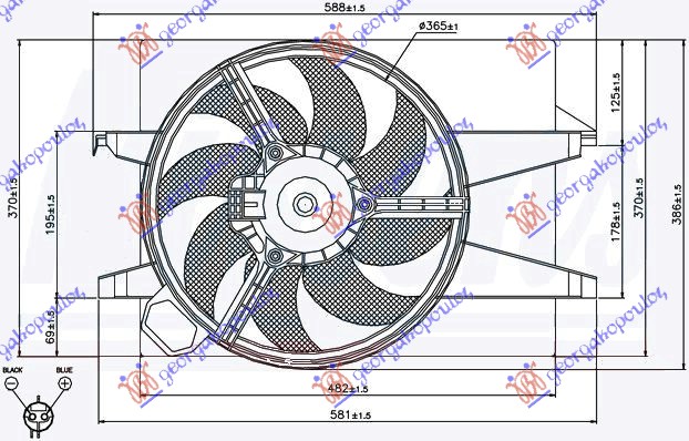 VENTILATOR (BEN/DIZ) -A/C OKRUGLI DZEK FORD FUSION (2002-2012) (OEM: 1141509)