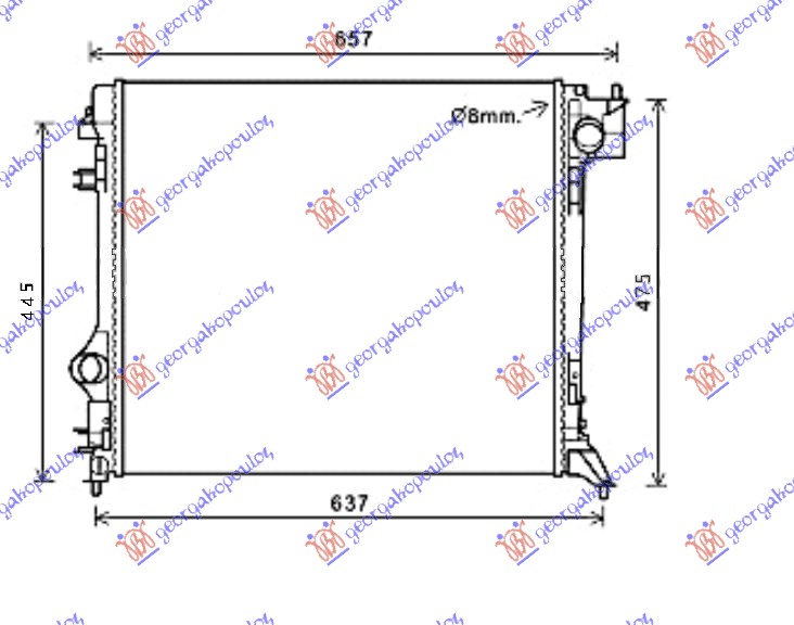 HLADNJAK MOTORA 1.5 DCi-2.0 BENZIN (54×48.5) RENAULT KADJAR (2015-2019) (OEM: 21410-4EA1A, 214104EA1A)