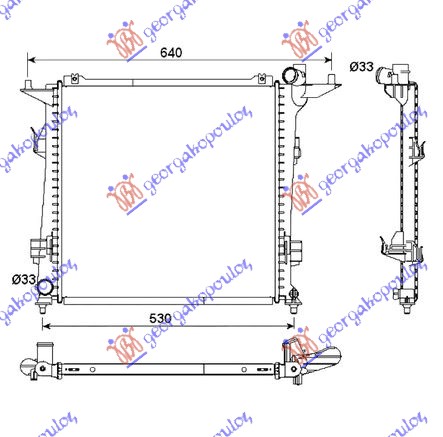 HLADNJAK MOTORA 2.0 CRDi DIZEL (450x440x16) KIA CEED 5D (2010-2013) (OEM: 25310-1H800, 253101H800, 253102L800)