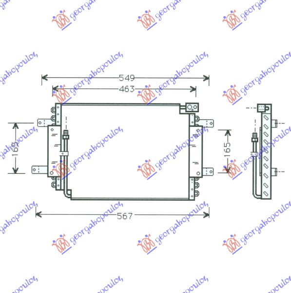 HLADNJAK KLIME -93 SVI MOD.(43.7×33.5×2.6) SUZUKI VITARA 4D (1992-1998) (OEM: 95310-60A50, 9531060A50, 9531060A51)