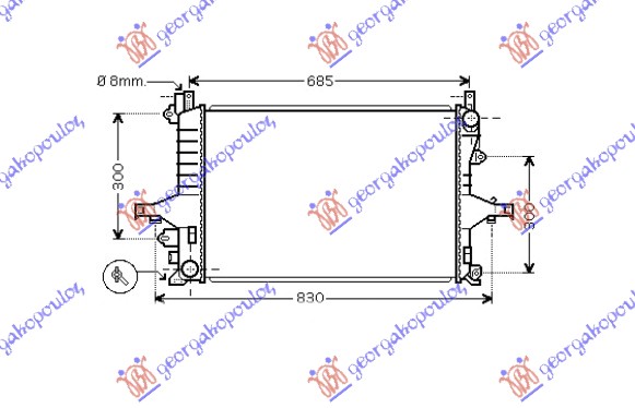 HLADNJAK MOTORA + / – A / C MANUAL (62×42.6) VOLVO XC70 (2000-2007) (OEM: 8602413)