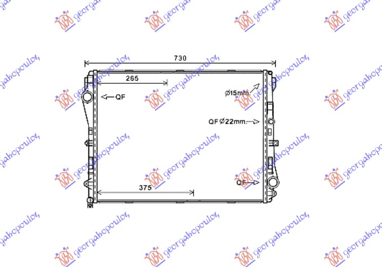 HLADNJAK BENZIN/DIZEL+/-A/C A/T (64×50) MERCEDES E CLASS (C/A238) COUPE/CABRIO (2016-2020) (OEM: 0995003303, 0995008800)