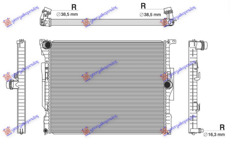 HLADNJAK MOTORA 2.0 BENZIN (600×478) BMW SERIES 3 (F30/F31) SDN/S.W. (2012-2014) (OEM: 8652495, 8652499, 17118652495)