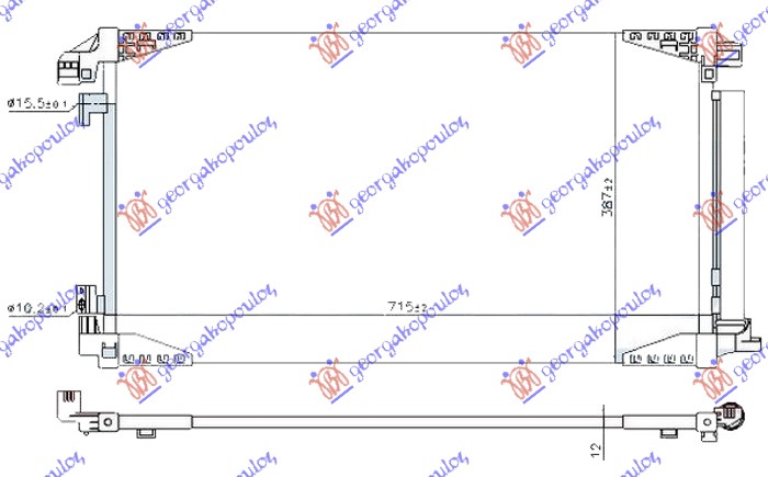 HLADNJAK KLIME 1.2 TURBO BENZIN (69×40 x 16) TOYOTA C-HR (2016-2019) (OEM: 88450F4020)