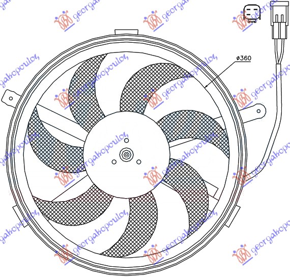 VENTILATOR KOMPLET (S) (3 PIN) MINI COUNTRYMAN (R60) (2011-2016) (OEM: 17422752632)