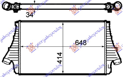 HLADNJAK INTERCOOLER 1.9 CDTI (647x415x34) OPEL VECTRA C (2005-2008) (OEM: 13205149, 51770417)