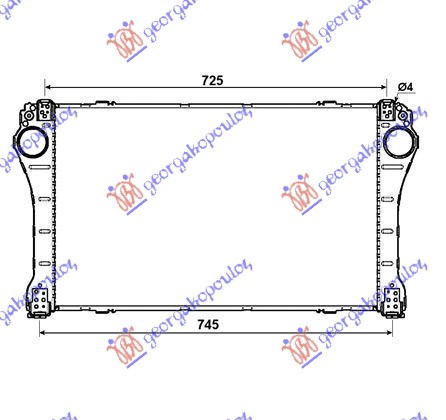 HLADNJAK INTERKULERA 2.2 D4D (690x370x26) TOYOTA AURIS (2006-2010) (OEM: 179400R040)