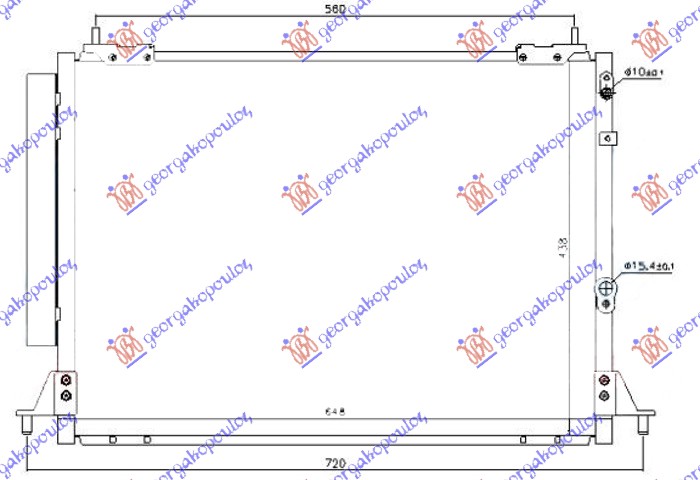 HLADNJAK KLIME 0 8- (648x438x 16) TOYOTA HI-ACE (2006-) (OEM: 8845026140)