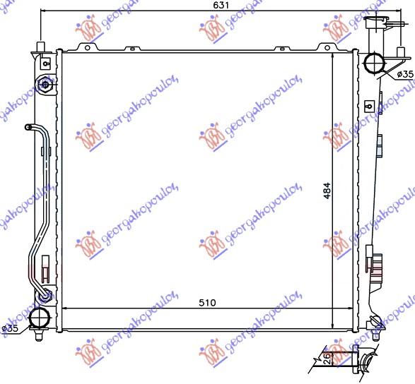 HLADNJAK 2.0-2.2 CRDi (51×48.3×26) M/A KIA SORENTO (2012-2014) (OEM: 253102P300)