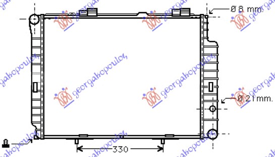 HLADNJAK MOTORA 2.4 – 3.2BZ – 2.0 – 2.5D +/ – AC (64×49 MERCEDES E CLASS (W210) (1996-1999) (OEM: 2025006103, 2105000803, A2025006103)