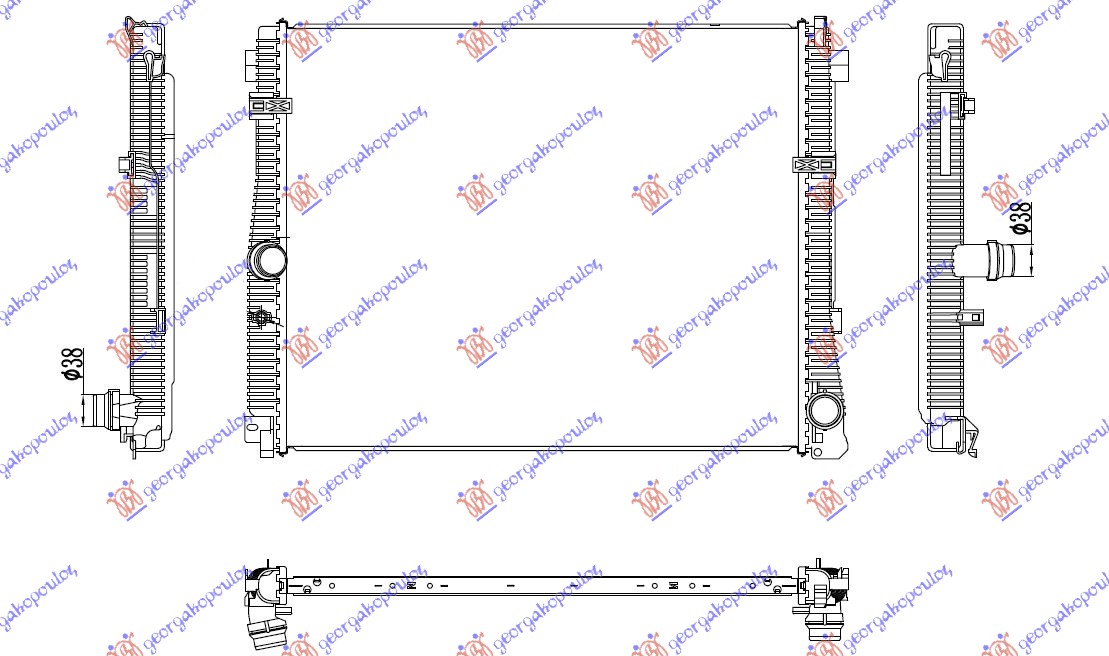 HLADNJAK DODATNI 2.0 BENZIN (615x502x22) BMW Z4 (G29) (2018-) (OEM: 17118666748)