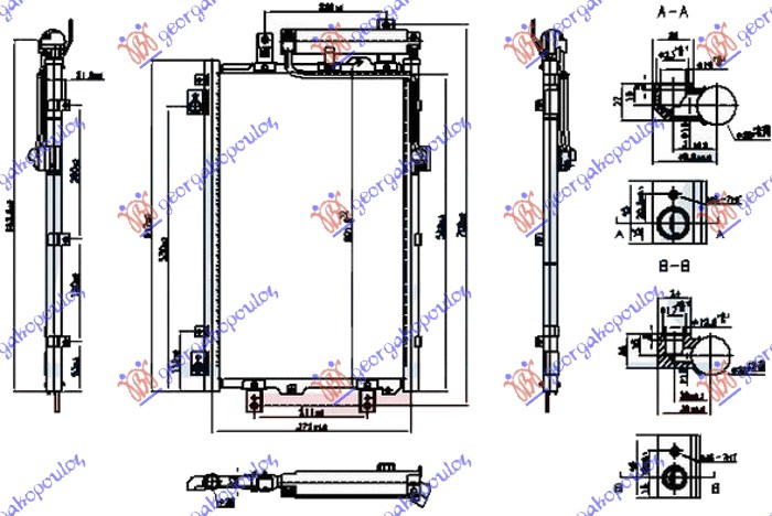 HLADNJAK KLIME ELEKTRICNI (600x370x22) HYUNDAI KONA (2017-2020) (OEM: 97606K4500)