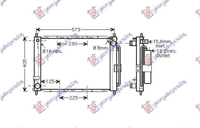 HLADNJAK MOTORA I KLIME 1.4-1.6i-16V DCi (51×38 RENAULT CLIO (2006-2009) (OEM: 8200221498, 8200688387)