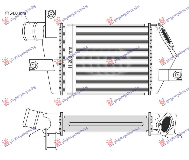 HLADNJAK INTERCOOLER 2.5TD(275x204x50) MITSUBISHI P/U L200 (2006-2010) (OEM: MN135001)