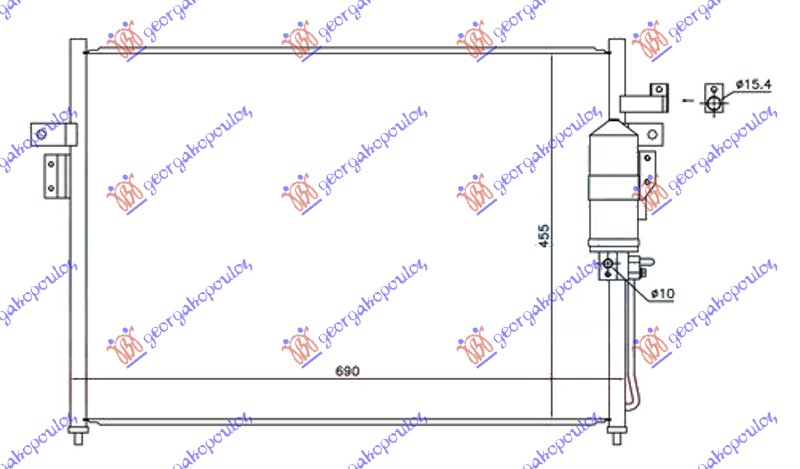 HLADNJAK KLIME 3.0 dCi DIZEL(690x470x16) NISSAN PATHFINDER (R51) (2006-2013) (OEM: 921005X20A)