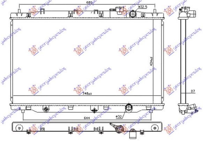 HLADNJAK 1.6 i-DTEC DIZEL (424x748x27) (KOYO) HONDA CR-V (2015-2017) (OEM: 19010RSXG01)