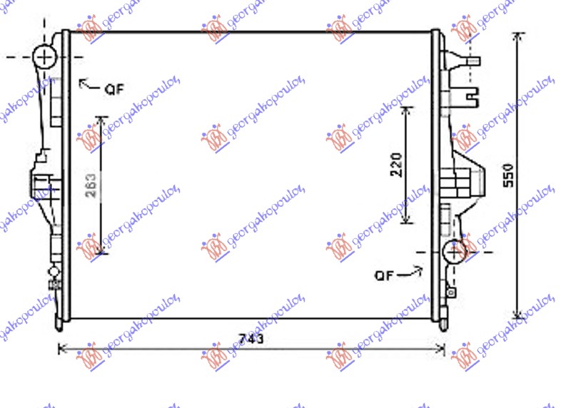 HLADNJAK MOTORA 3.0 / 3 6 TSI / TFSI / HYBRID BENZIN VW TOUAREG (2014-2018) (OEM: 7P0121253A, 95810613210)