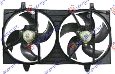 VENTILATOR KOMPLET DUPLI +A/C BENZIN NISSAN ALMERA (N16) H/B (2000-2006) (OEM: 21481-BM410, 21481BM410)