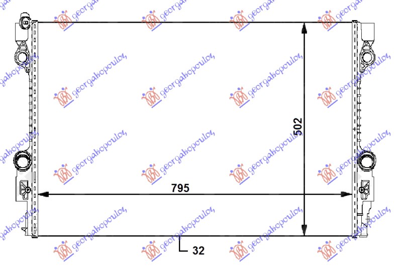 HLADNJAK 3 0 i-3.6i-4.8i BENZINZ 3 0 DIZEL PORSCHE PANAMERA (2009-2016) (OEM: 97010613102, 97010613103)