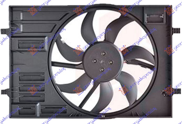 VENTILATOR KOMPLET BENZIN / DIZEL (445mm) 4 PIN VW PASSAT (2015-2019) (OEM: 5Q0121203B, 5Q0121203BG, 5Q0121203CB)