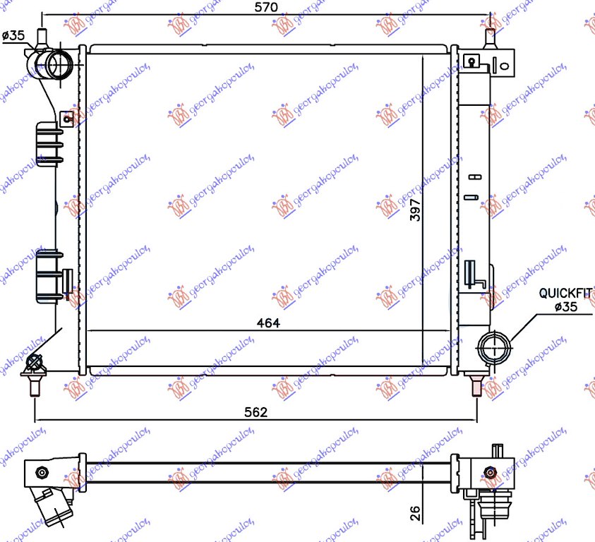 HLAD. 1.6 T-GDI BENZ. MAN. (464x397x26) HYUNDAI i30 3D (2013-2017) (OEM: 25310A2000)