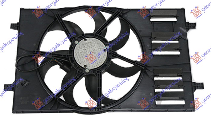 VENTILATOR KOMPLET (412mm) (400W) (4pin) AUDI Q3 (F3) SPORTBACK (2019-) (OEM: 5Q0121203AA, 5Q0121203AB, 5Q0121203BB)