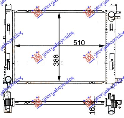 HLADNJAK MOTORA +AC (5 1×40 .8×2.7) (B-A) RENAULT CLIO (2016-2019) (OEM: 214100078R)