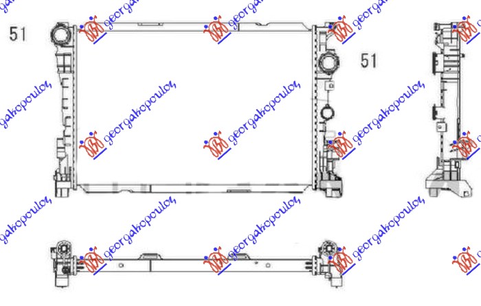 HLADNJAK MOTORA 6.2 AMG BENZIN (640×430) MERCEDES CLS (W218) COUPE (2010-2014) (OEM: 1975000003, A1975000003)