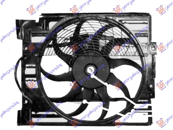 VENTILATOR KOMPLET BENZIN (400mm) (4 PIN) BMW SERIES 7 (E38) (1995-2002) (OEM: 64506908024, 64546913887, 64546919053)