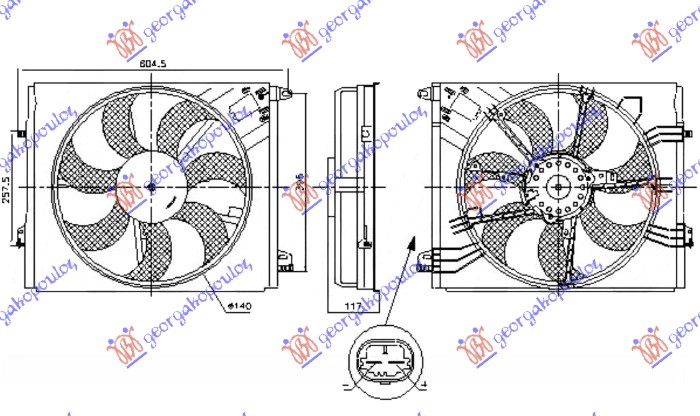 VENTILATOR 1.2-1.3 BEN 1.5-1.6-1.7 DIZ RENAULT TALISMAN SEDAN/GRANDTOUR (2015-) (OEM: 214814354R, 214819674R)