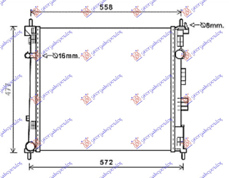 HLADNJAK 1.5 DCi DIZ 13- (490 x460 x27) NISSAN NV 200/EVALIA (2009-) (OEM: 21410BJ40A)