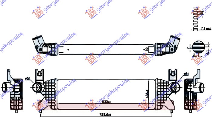 HLADNJAK INTERKULERA 1.0 – 1.4BENZIN (520 x 160 x50) SUZUKI SX4 S-CROSS (2016-2022) (OEM: 1362061MA0, 1362068M00)