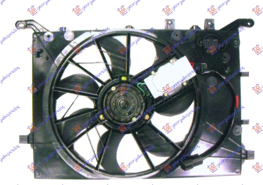 VENTILATOR HLADNJAKA KOMPLET BENZIN/DIZEL VOLVO V70 (2000-2007) (OEM: 86237344)