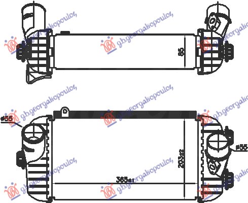 HL. INTERKULERA 2.0/2.2 BEN (365x203x85) HYUNDAI SANTA FE (2012-2016) (OEM: 282712F700)