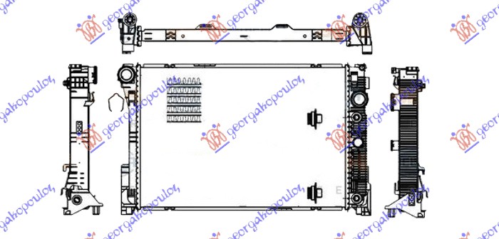 HLADNJAK MOTORA 3.0-3.5 BENZIN 2.1-2.2-3.0 DIZEL 64×43 MERCEDES C CLASS (W204) (2007-2011) (OEM: 2045001203, 2045003603, A2045001203)