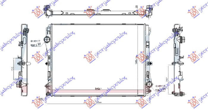 HLADNJAK MOTORA 2.0 BENZIN/HIB MANUAL/AUTOMATIK 640×502 MERCEDES E CLASS (C/A238) COUPE/CABRIO (2016-2020) (OEM: 0995001803, 0995006901, A0995001803)