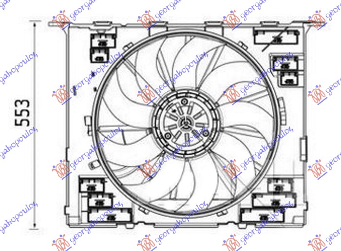 VENTILATOR 2.0-3.0 BENZIN (484mm) (400W) 4P BMW SERIES 7 (G11/G12) (2015-2019) (OEM: 17427933875, 17427953401, 17427953569)