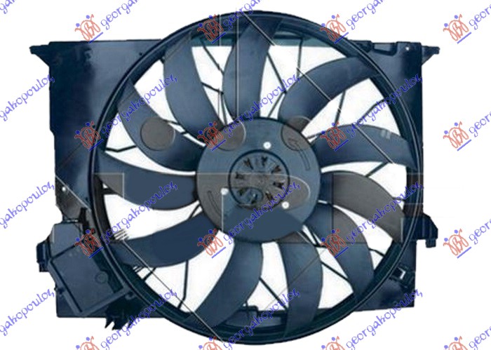 VENTILATOR 6.2 BENZIN 07- (530mm) (850W) 4P MERCEDES CLS (W219) COUPE (2004-2008) (OEM: 2115001893, 2115002293, A2115001393)