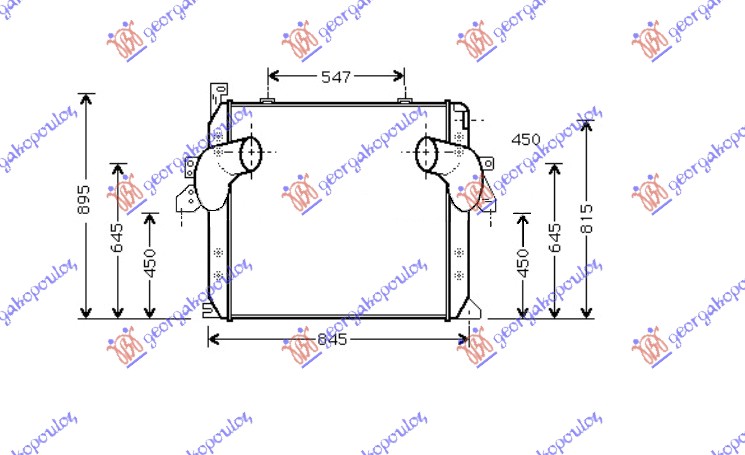 HLADNJAK INTERKULERA BENZIN (752x852x68) MERCEDES ACTROS (1996-2002) (OEM: 9425010201)