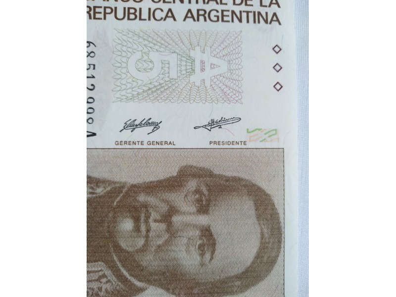 Argentina 5 austral,1985 god.UNC,P 324,potpisi druga ve