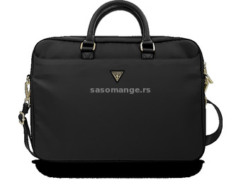 LICENSED GUESS GUESS torba za laptop od 15/16 NYLON METAL TRIANGLE LOGO BLACK